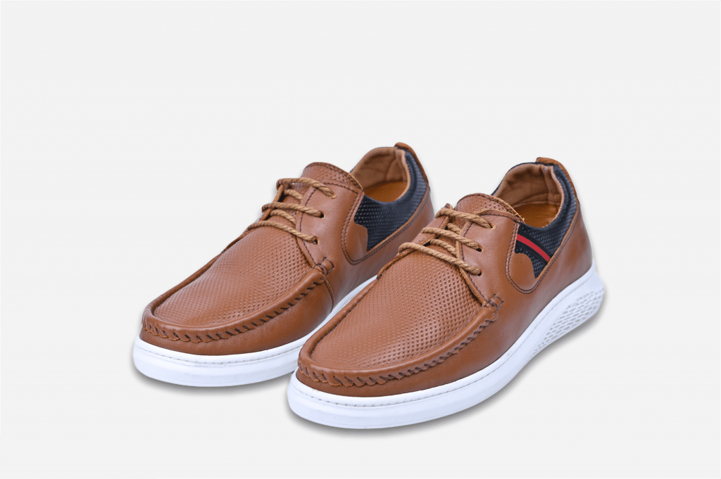Basket mocassin en cuir gold – Op38